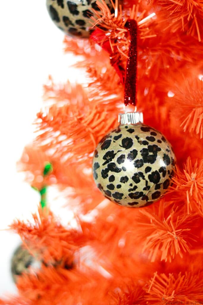 DIY Leopard Print Ornaments - Quick and easy Christmas tree decor!