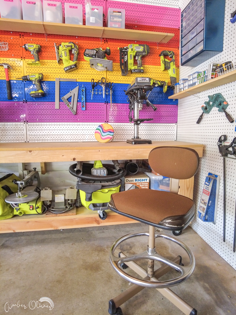 Garage Tool Organization with Wall Control Pegboard - Amber Oliver