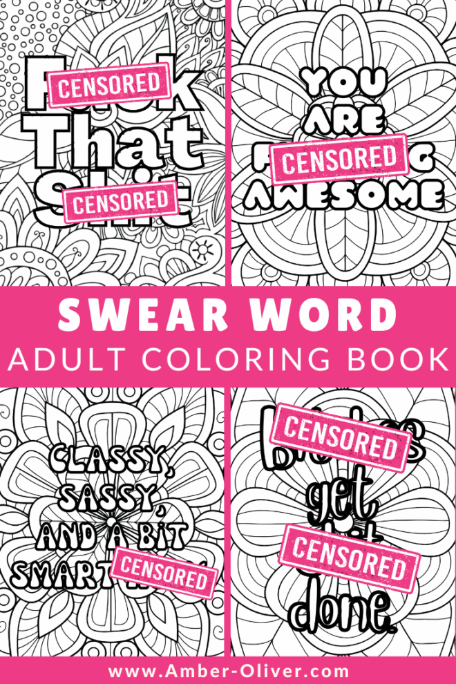Printable Swear Word Adult Coloring Book - Amber Oliver
