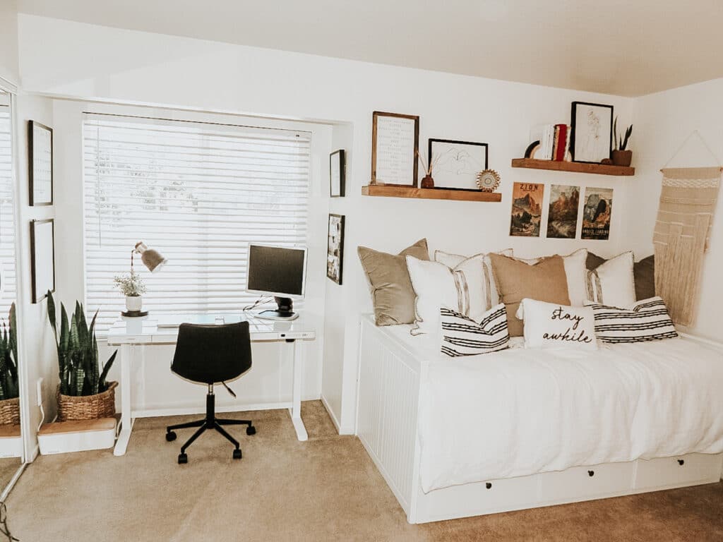 22 Beautiful Bedroom Home Office Ideas - Amber Oliver