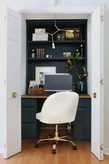 15 Fabulous DIY Closet Home Office Ideas - Amber Oliver