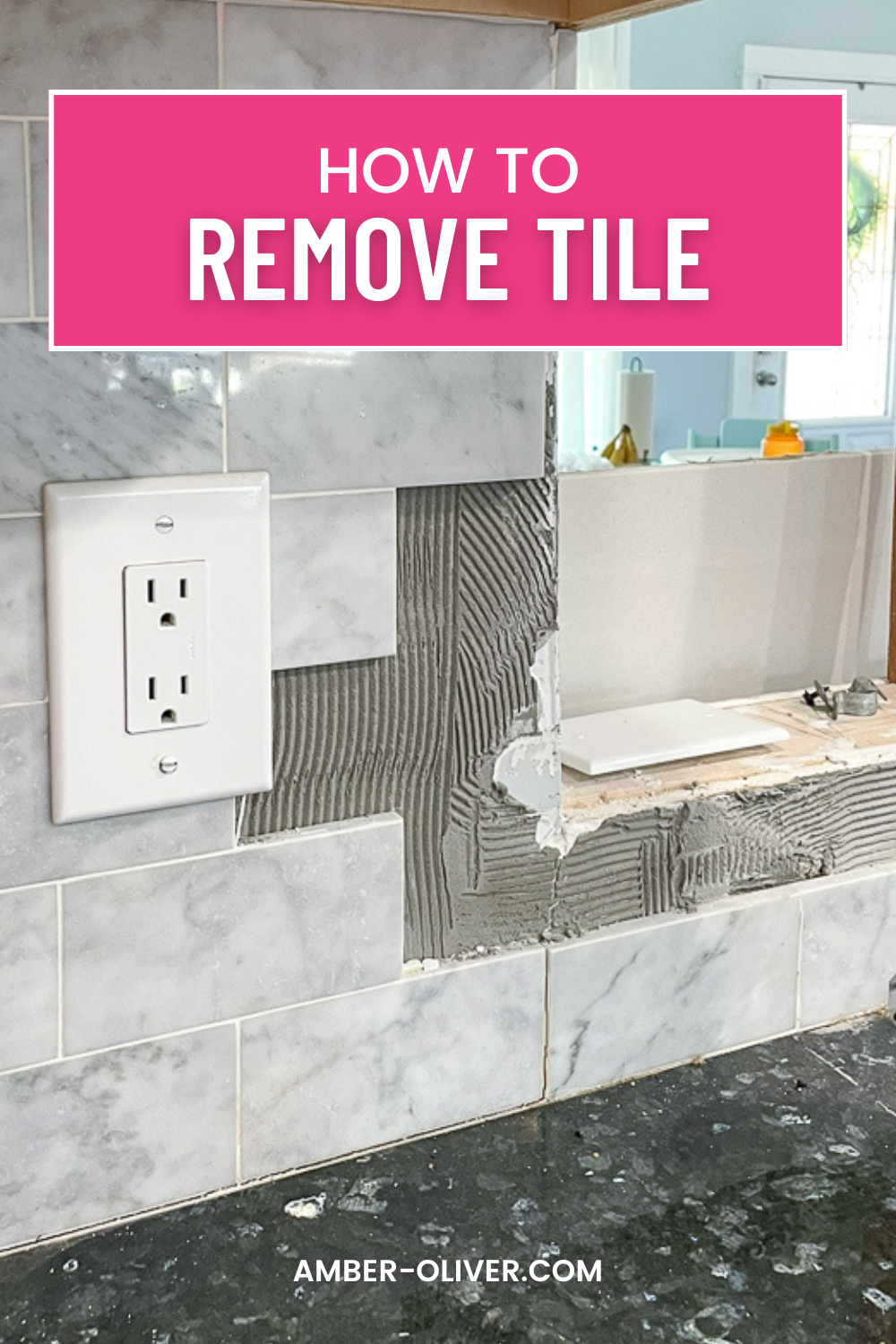 How To Remove Tile Backsplash - Amber Oliver