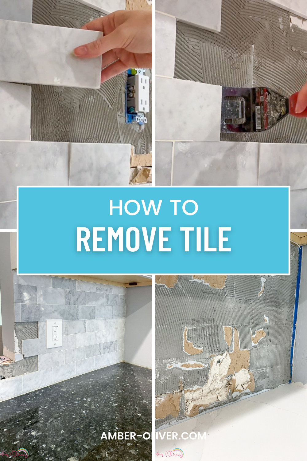 How To Remove Tile Backsplash - Amber Oliver