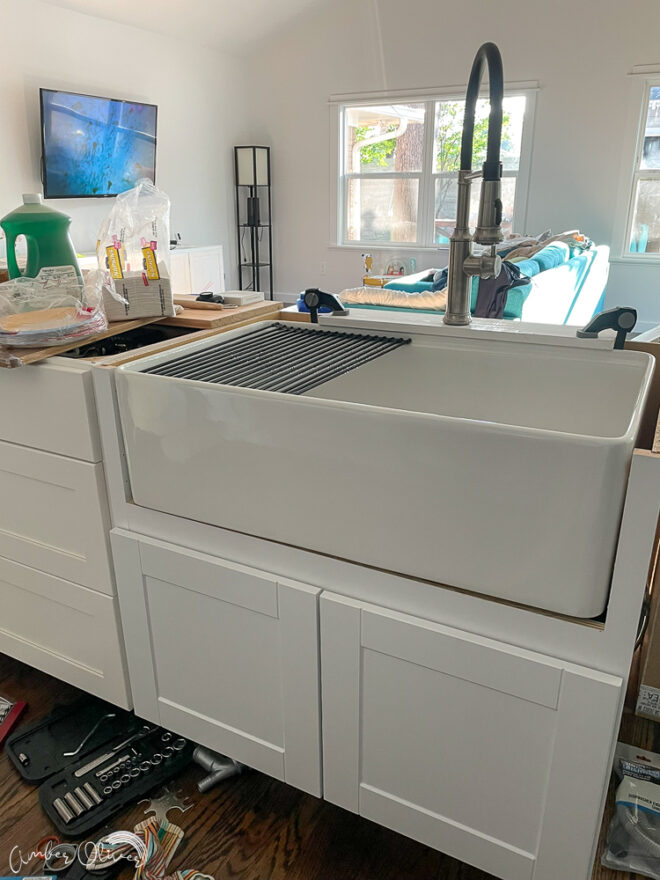How To Install A Farmhouse Sink - Amber Oliver